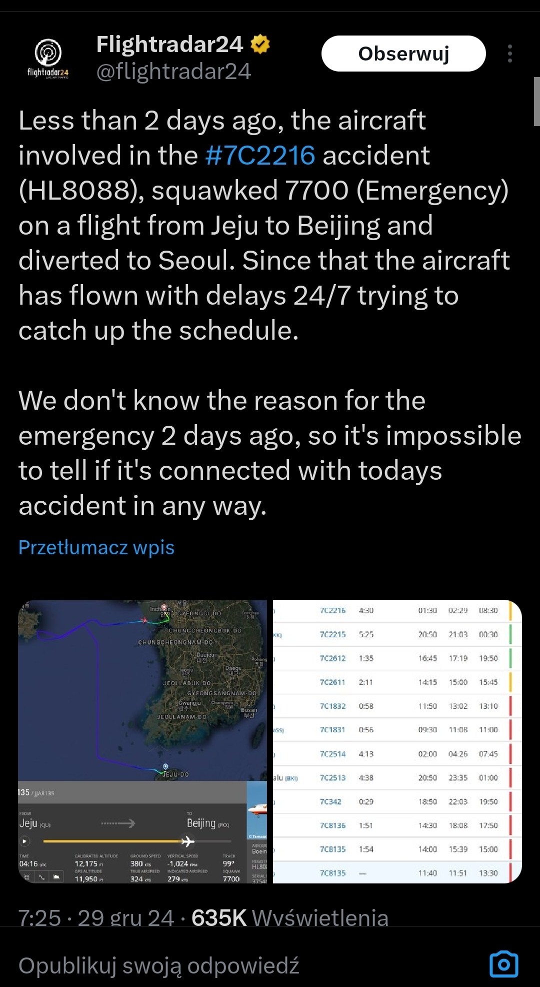 Katastrofa w Korei Południowej. Samolot rozbił się podczas lądowania :: Wykop.pl